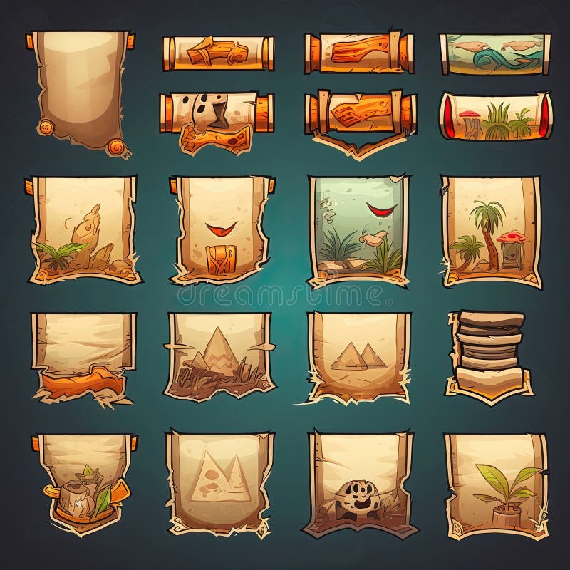 Retro Papyrus Scroll Game Ai Generated Stock Photo - Image of roll ...