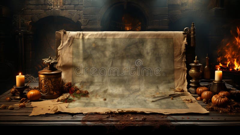 Antique Parchment with Handwritten Text. Generative Ai Stock ...