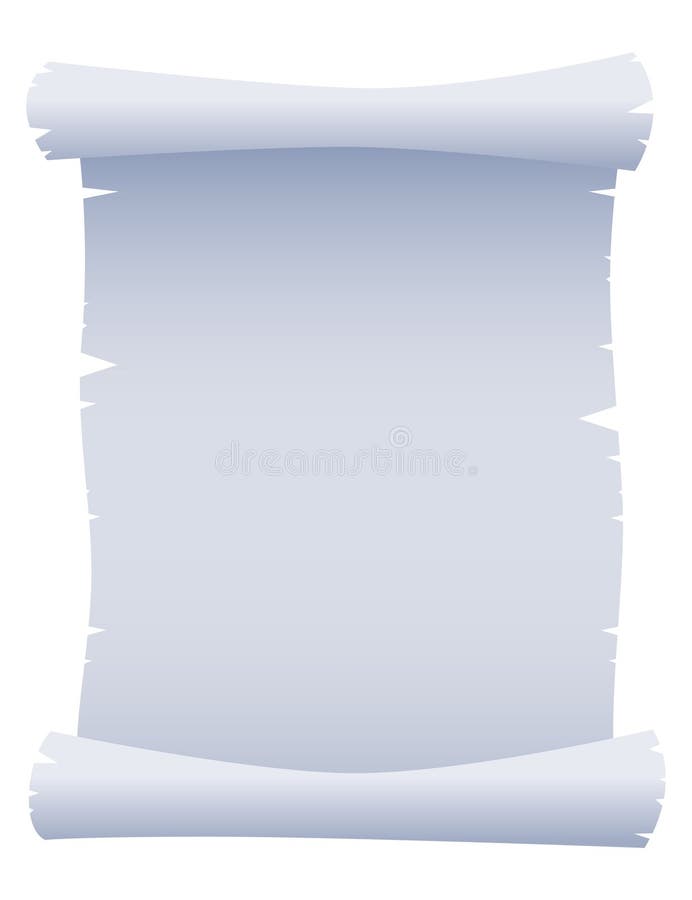 Antique Parchment. Old Paper Scroll Isolated on White. Vintage Scrolled ...