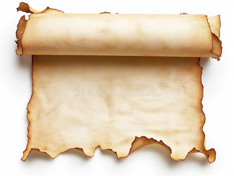 An Antique Parchment Scroll Stock Image - Image of scroll, generated ...