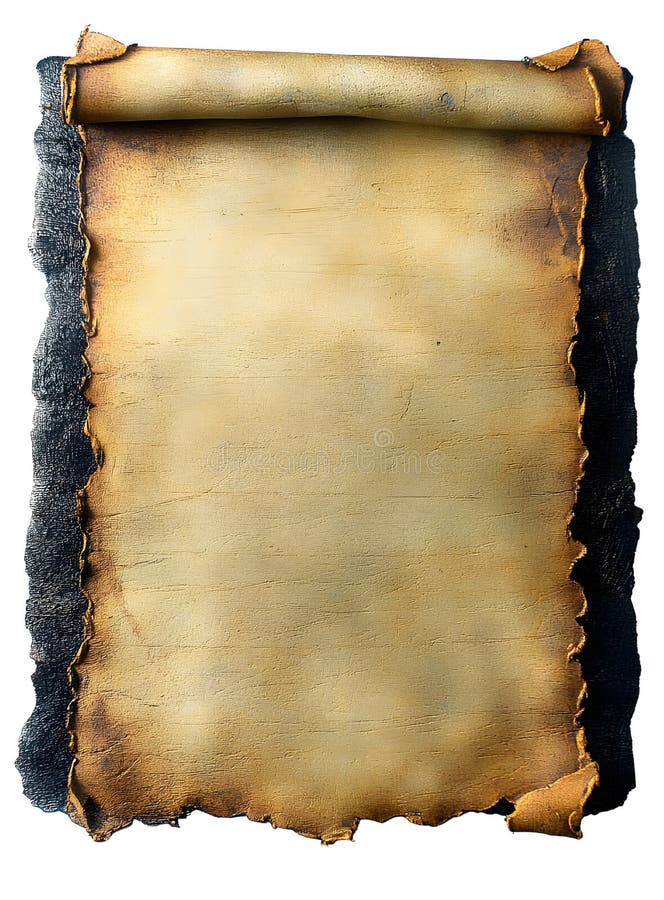 Antique Parchment Scroll Isolated on White Stock Illustration ...