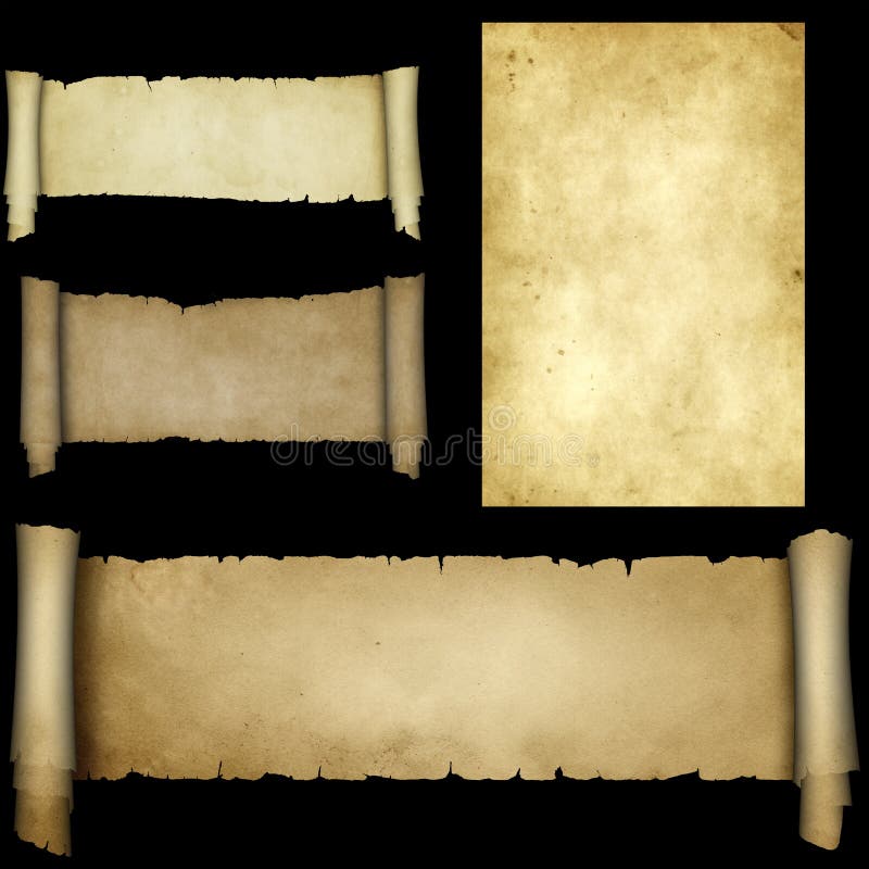 Antique Parchment Scrolls Set. Stock Photo - Image of background ...