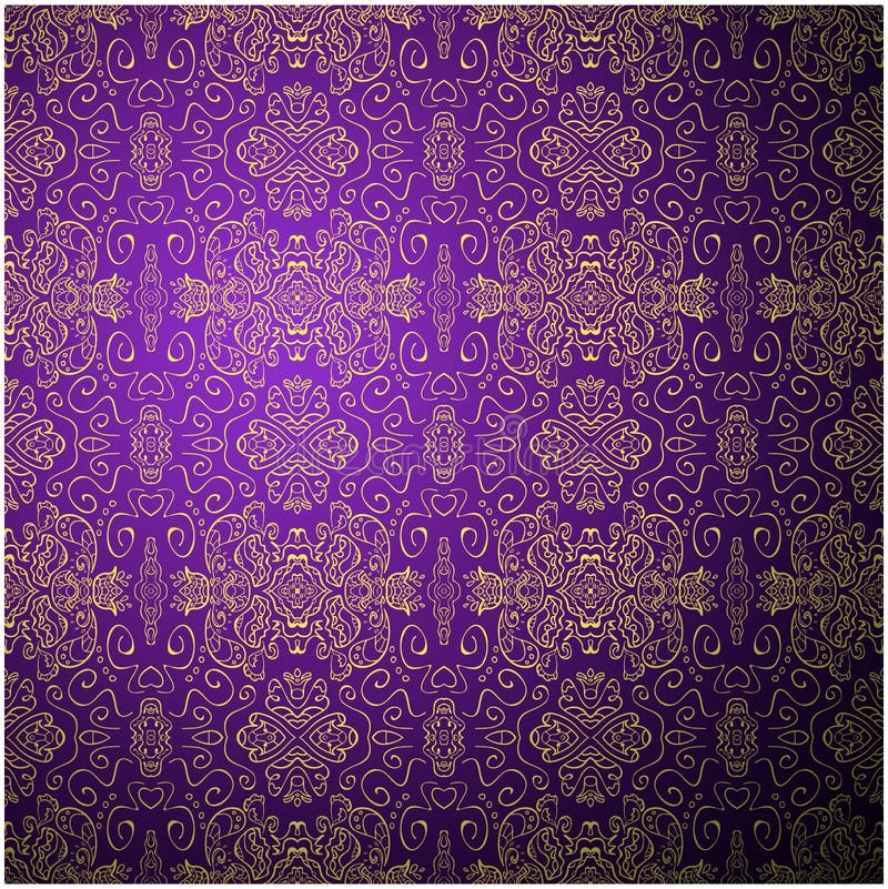 Antique Pattern Background. Purple Seamless Stock Vector - Illustration ...