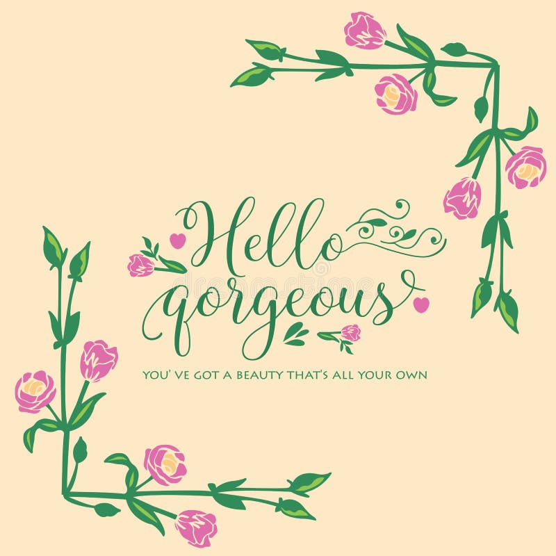 Antique Pattern of Leaf and Floral Frame with Unique Style, for Hello ...