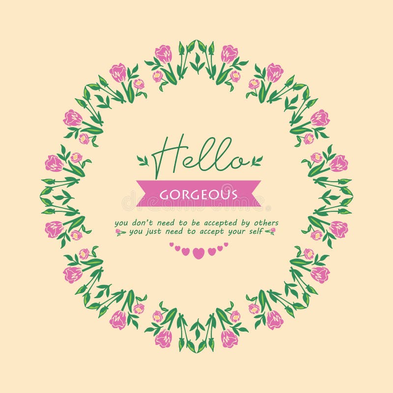 Antique Pattern of Leaf and Floral Frame with Unique Style, for Hello ...