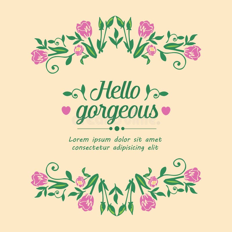 Antique Pattern of Leaf and Floral Frame with Unique Style, for Hello ...