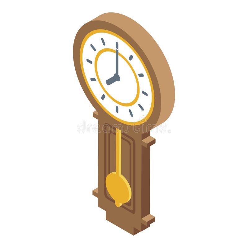 Antique Pendulum Clock Icon, Isometric Style Stock Vector ...