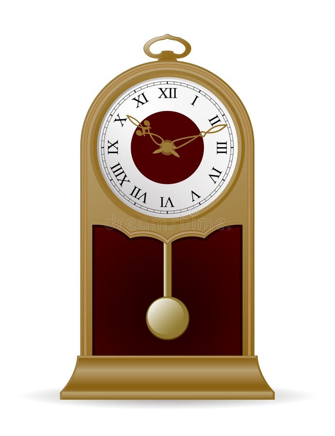 Antique Pendulum Clock. Vector Illustration Stock Vector - Illustration ...