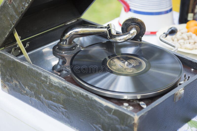 Antique Phonograph Record Player Stock Photo - Image of entertainment ...