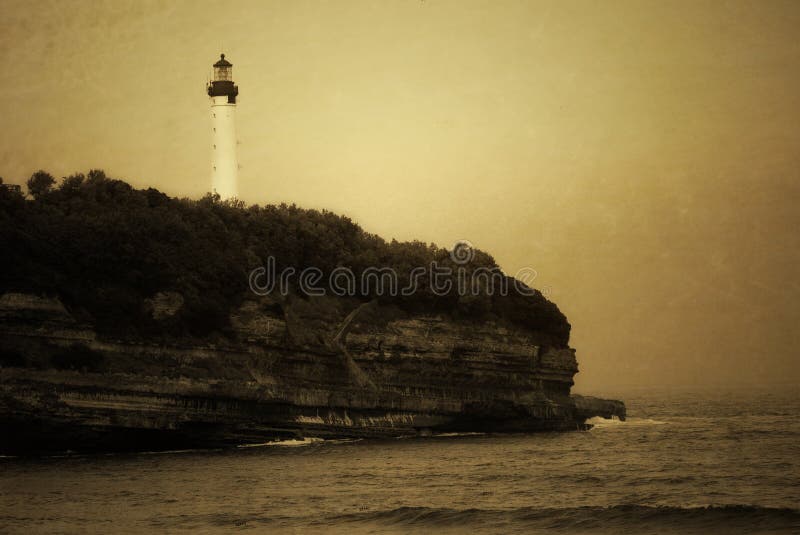 Antique Photo of Lighthouse Stock Photo - Image of ocean, protect: 11439986