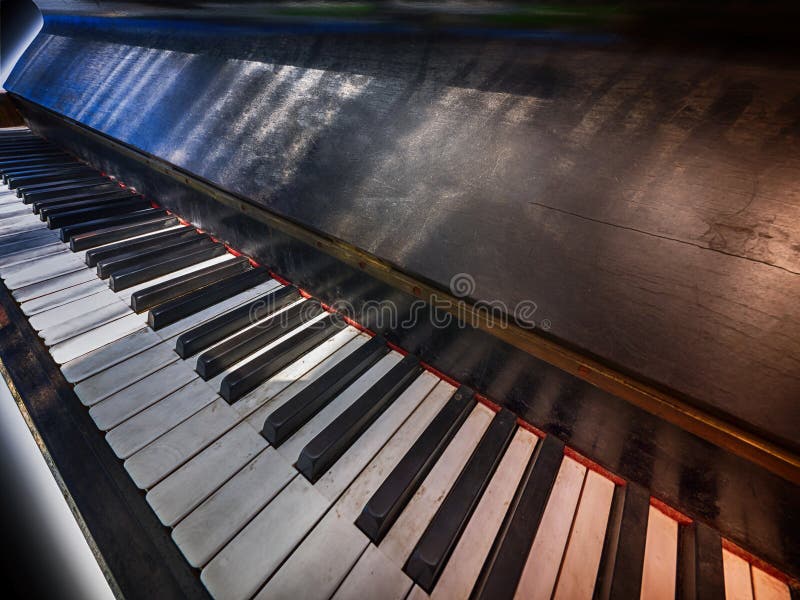 Antique piano keyboard stock image. Image of white, music - 106392007