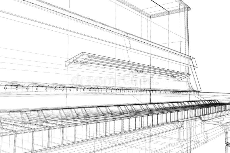 Antique Piano with path stock illustration. Illustration of classical ...