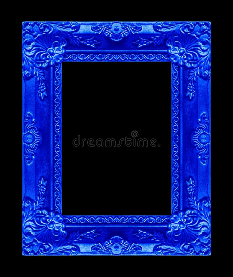 Set 2 - Antique Blue Frame Isolated on White Background, Clipping Path ...