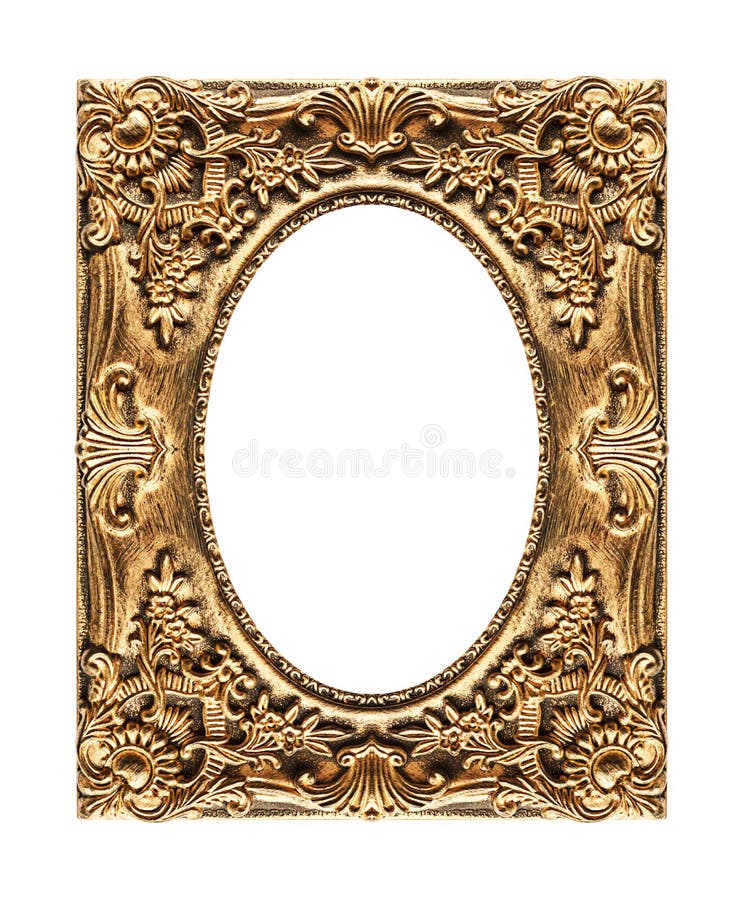 Golden Frame Isolated on White Background with Clipping Path Stock ...