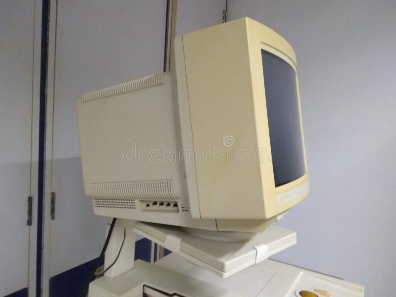 Antique Piece of Computer Monitor Side View Stock Image - Image of ...