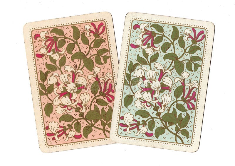 A Pair of Antique Playing Card Backs. Stock Photo - Image of business ...
