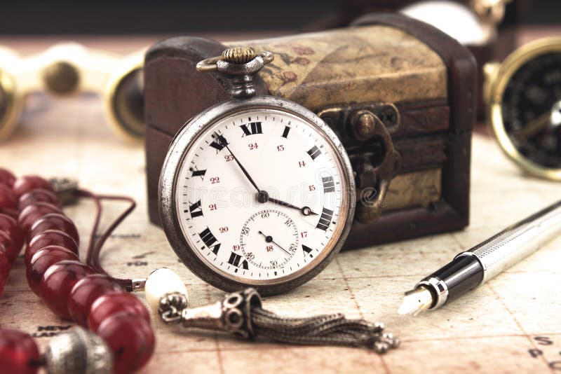 Antique Pocket Clock stock image. Image of chaplet, worry - 20855667
