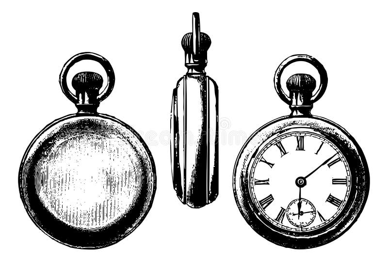 Antique pocket watch stock vector. Illustration of century - 32481719