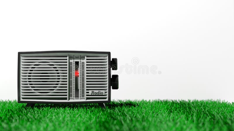 Portable Transistor Radio Receiver Front View. Isolated on White ...