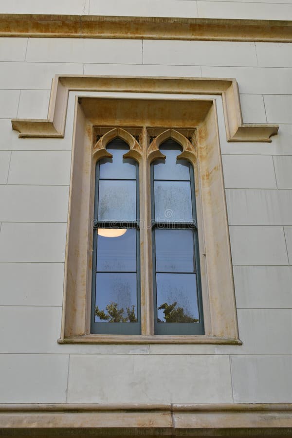 Antique Rectangular Castle Window Gothic Detail Stock Photo - Image of ...