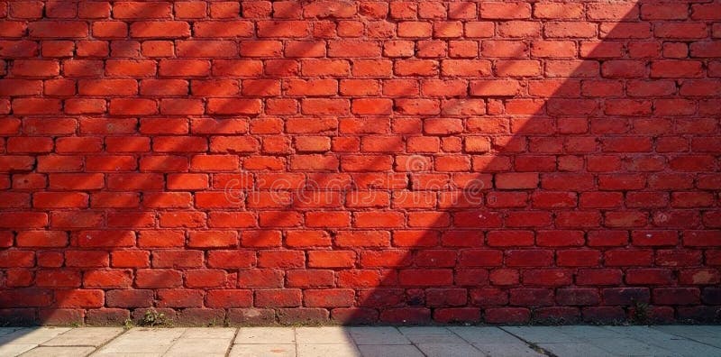 Antique Red Brick Wall, Mottled Surface, Shadows, Old Brick, Urban ...