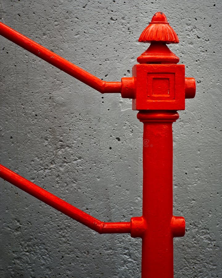 Antique, Red Iron Railing Detail Composition Stock Photo - Image of ...