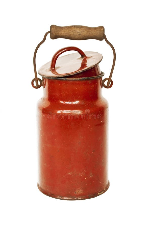 Antique red milk can stock photo. Image of rural, grunge - 151672702