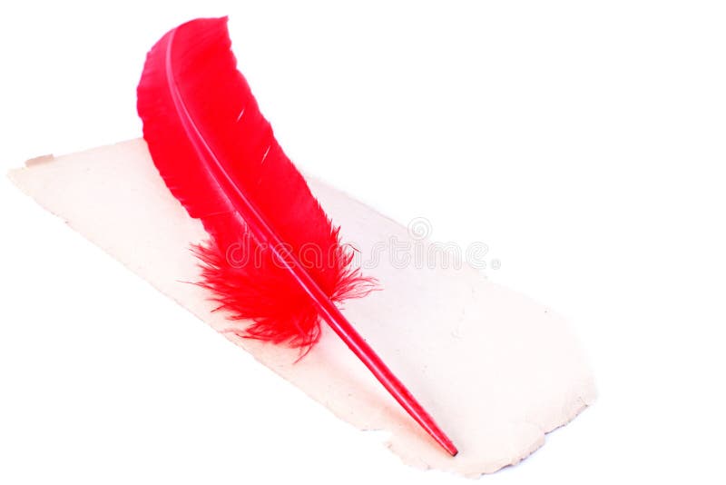 Antique Red Pen at Old Paper Stock Photo - Image of handwriting, pewter ...