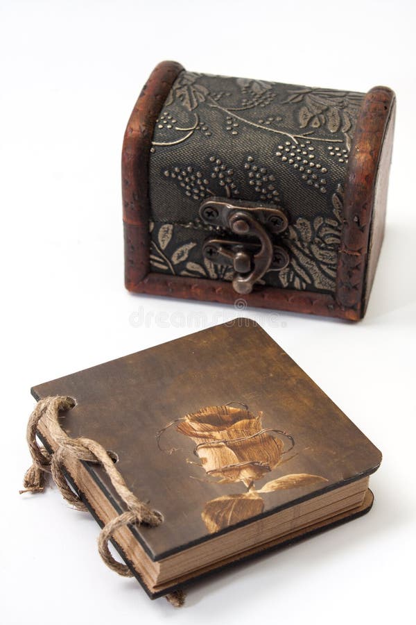 Antique Retro Diary Bound with Rope and Wooden Chest Stock Image ...