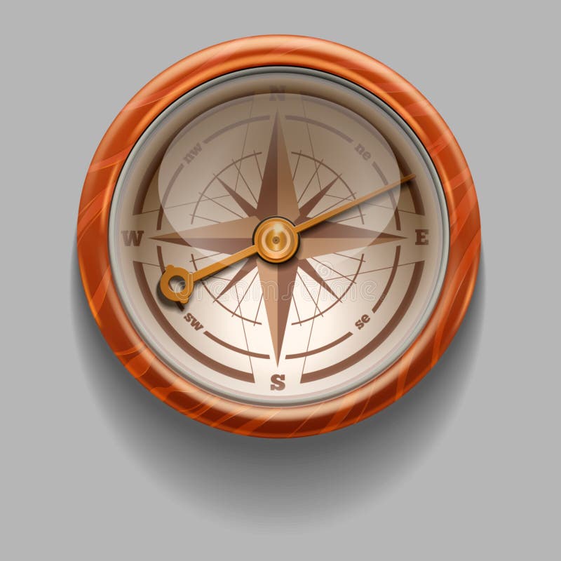 Antique Retro Style Compass with Windrose. Vector Illustration Stock ...