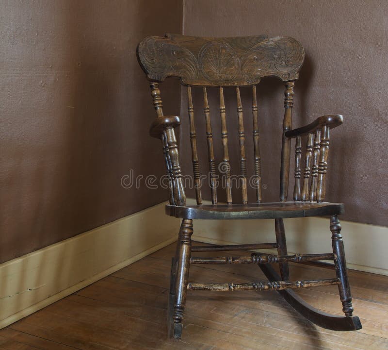 Old Antique Rocking Chair on an Old House Porch Stock Photo - Image of ...