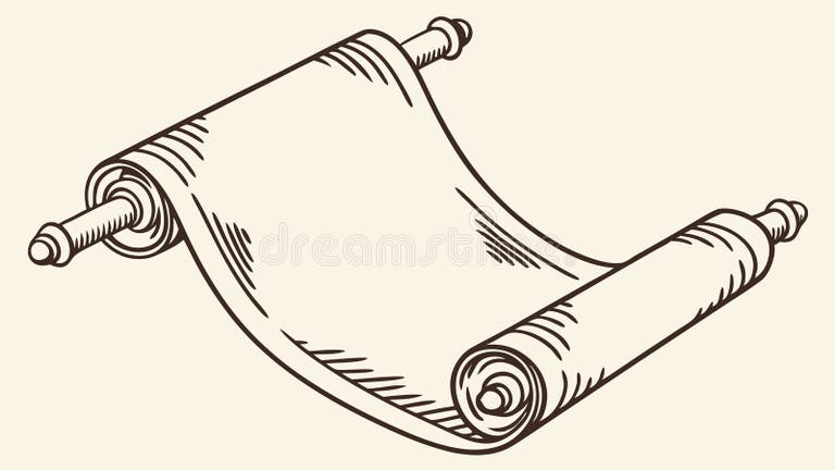 Antique Rolled Scroll, Historical Document and Ancient Wisdom, Vector ...