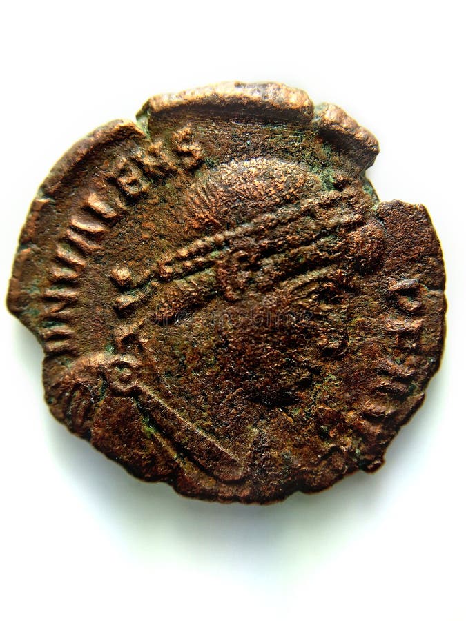 Antique Roman copper coin stock photo. Image of archeology - 73071460