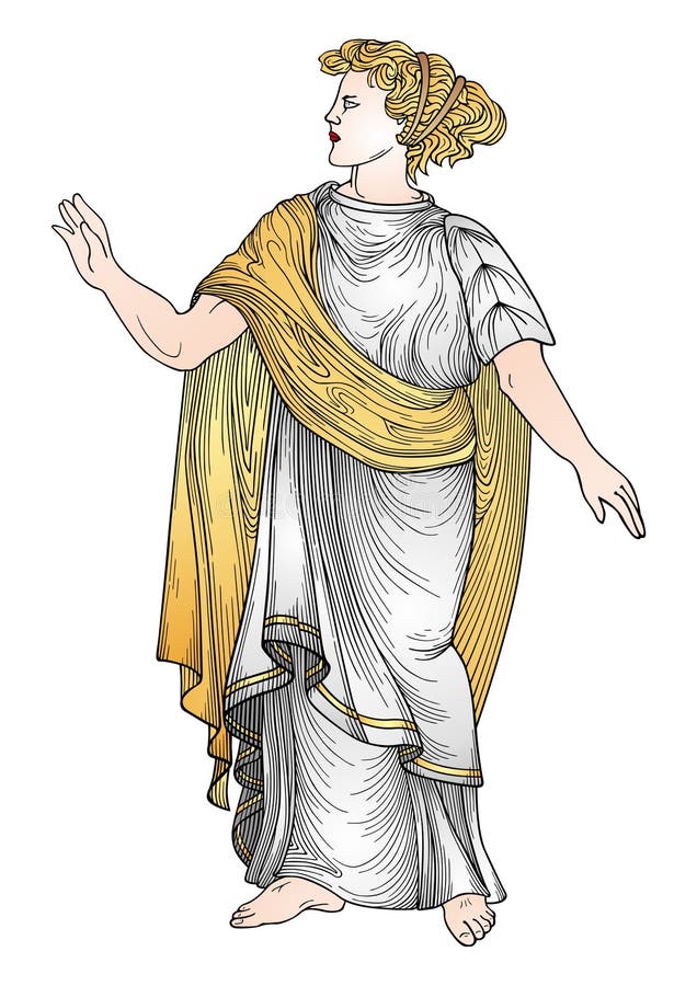 Ancient Roman Statue. Vector Drawing Stock Vector - Illustration of ...