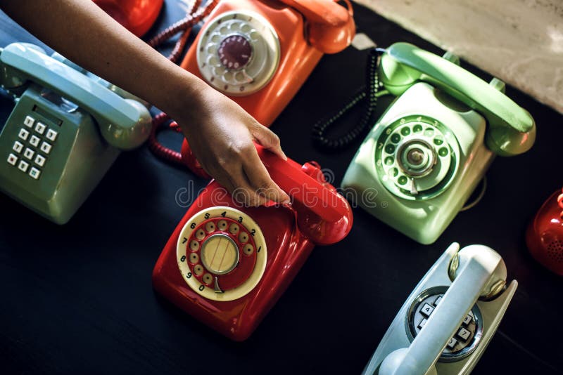 Antique Rotary Dial Retro Home Phone Stock Image - Image of ...