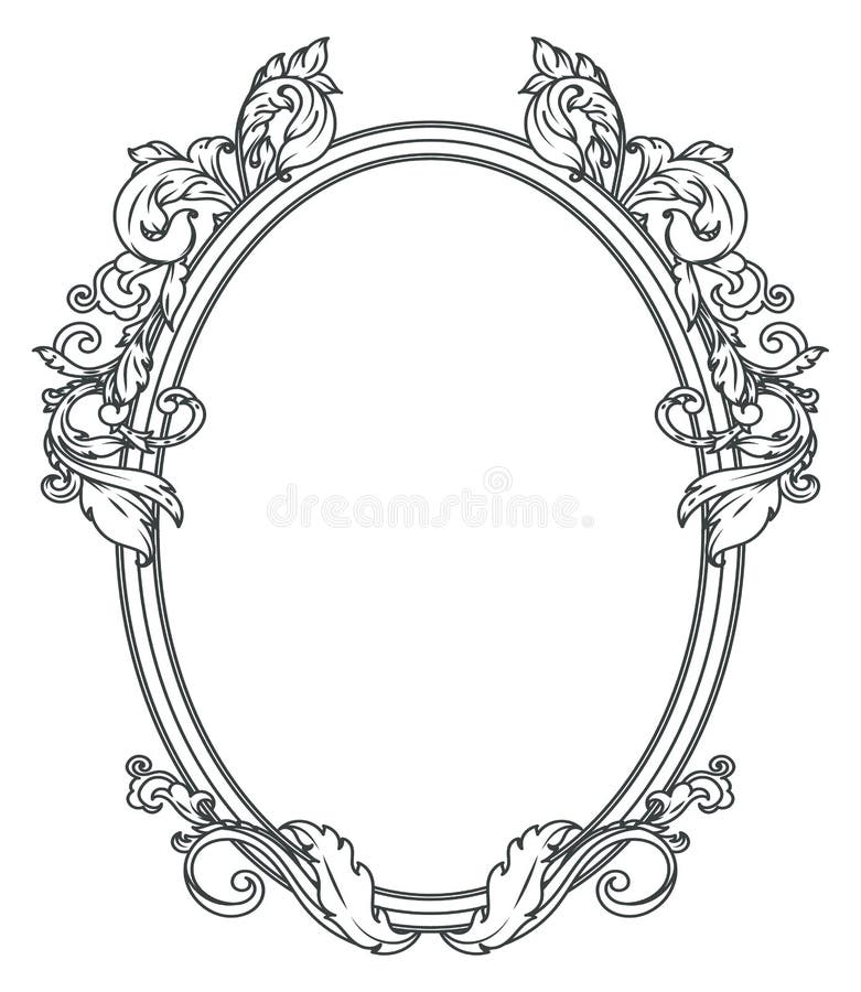 Baroque Frame. Luxury Decorative Filigree Page Border Stock Vector ...