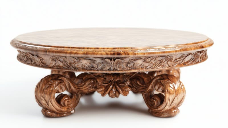 Antique Round Table Wooden. Antique Wooden Round Table Stock Photo ...