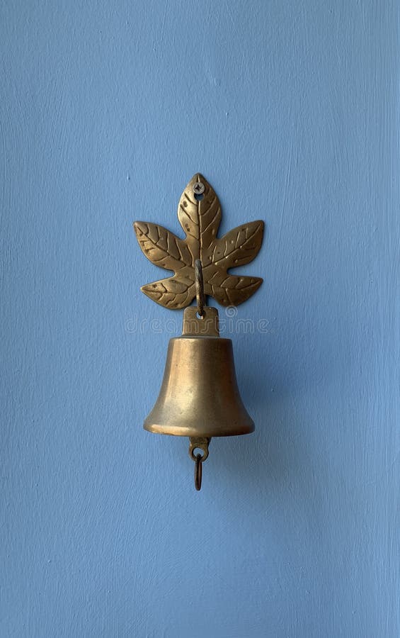 Antique Rusty Bell on Stucco Blue Old Wall Stock Image - Image of door ...