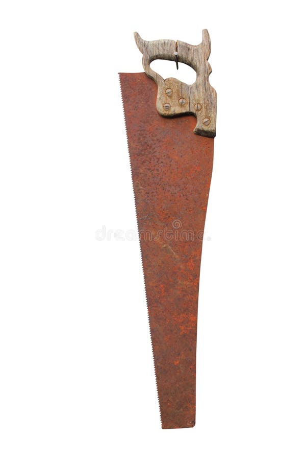 Old rusty hand saw stock image. Image of blade, wood - 17749533