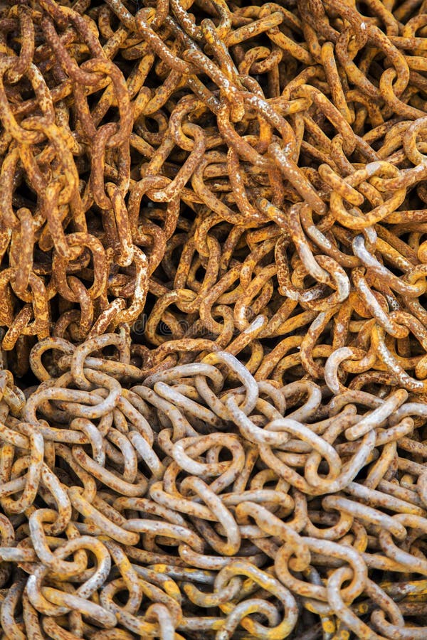 Antique rusty old chains stock image. Image of industrial - 156294079