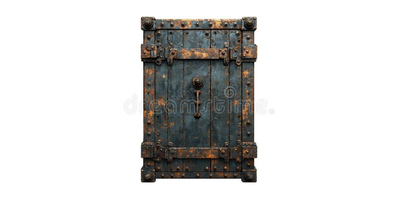 Antique Safe with Rusty Metal Surface Isolated on Transparent ...