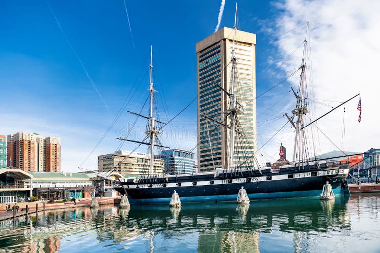 An Antique Sailing Ship is Moored in Baltimore S Inner Harbor Editorial ...