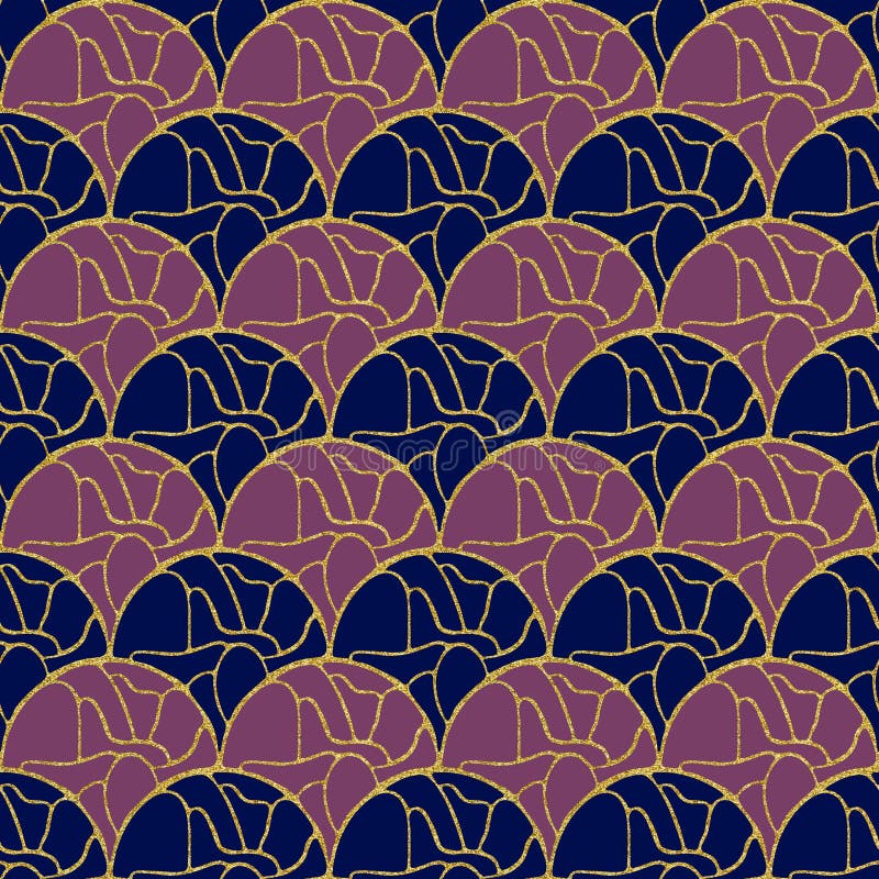 Antique Scallop Mosaic Seemless Repeat Pattern Wallpaper Stock ...