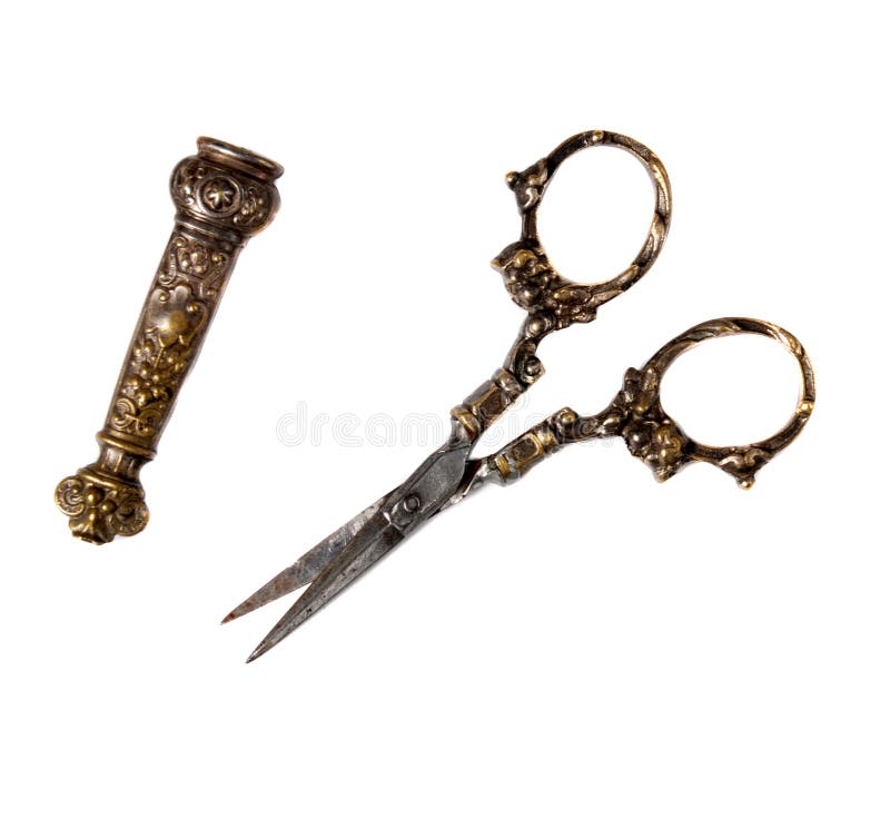 Antique scissor stock photo. Image of isolated, sharp - 4195064