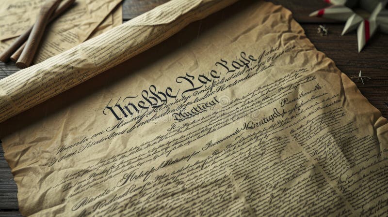 Antique Scroll of Declaration with Vintage Details Stock Photo - Image ...