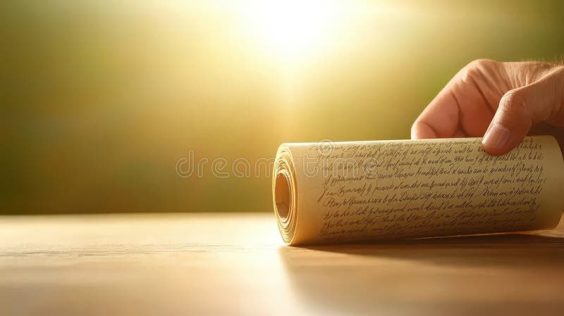 Antique Scroll Held by Hand on Table, a Glimpse into History and ...