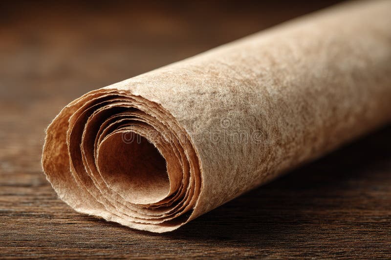 Antique Scroll Resting on a Wooden Surface Showcasing Historical ...