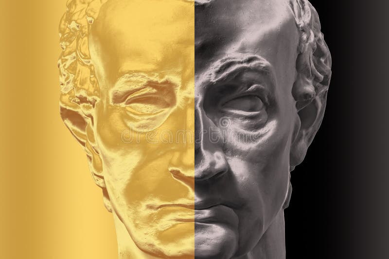 Antique Sculpture of Human Face in Artificial Intelligence Luxury Art ...