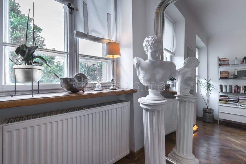 Antique Sculpture in Post Modern Interior Editorial Photography - Image ...