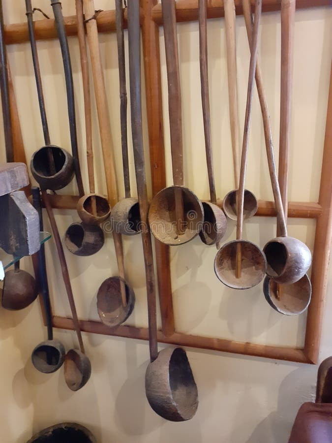 Antique Serving Spoons Made of Wood Used in Ancient Times Stock Image ...